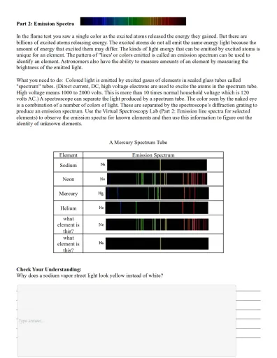 Spectroscopy .doc Interactive Worksheet – Edform