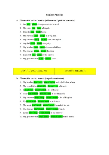 PRESENT SIMPLE SMK Interactive Worksheet – Edform