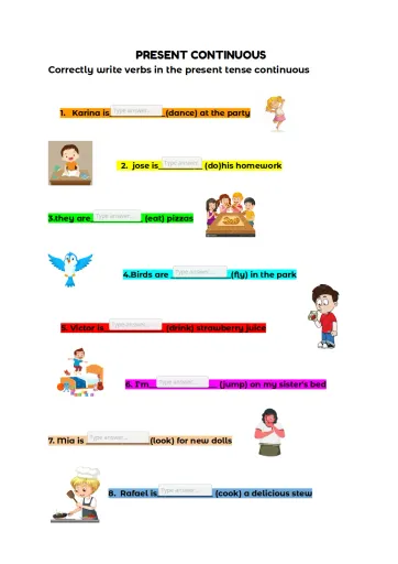 present continuous Interactive Worksheet – Edform