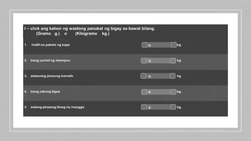 Panukat ng Timbang o Bigat ( Unit of Mass or Weight Interactive ...