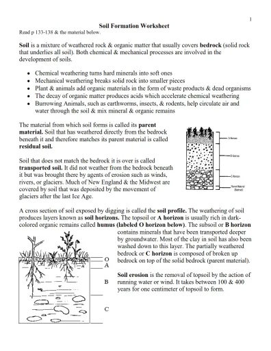 Soil Formation Worksheet Interactive Worksheet – Edform