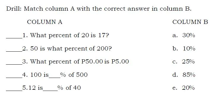 Percent 1 Interactive Worksheet – Edform