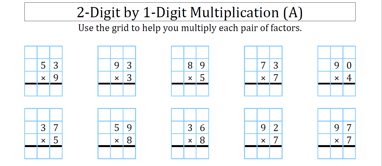 Multiply 2by1 Interactive Worksheet – Edform