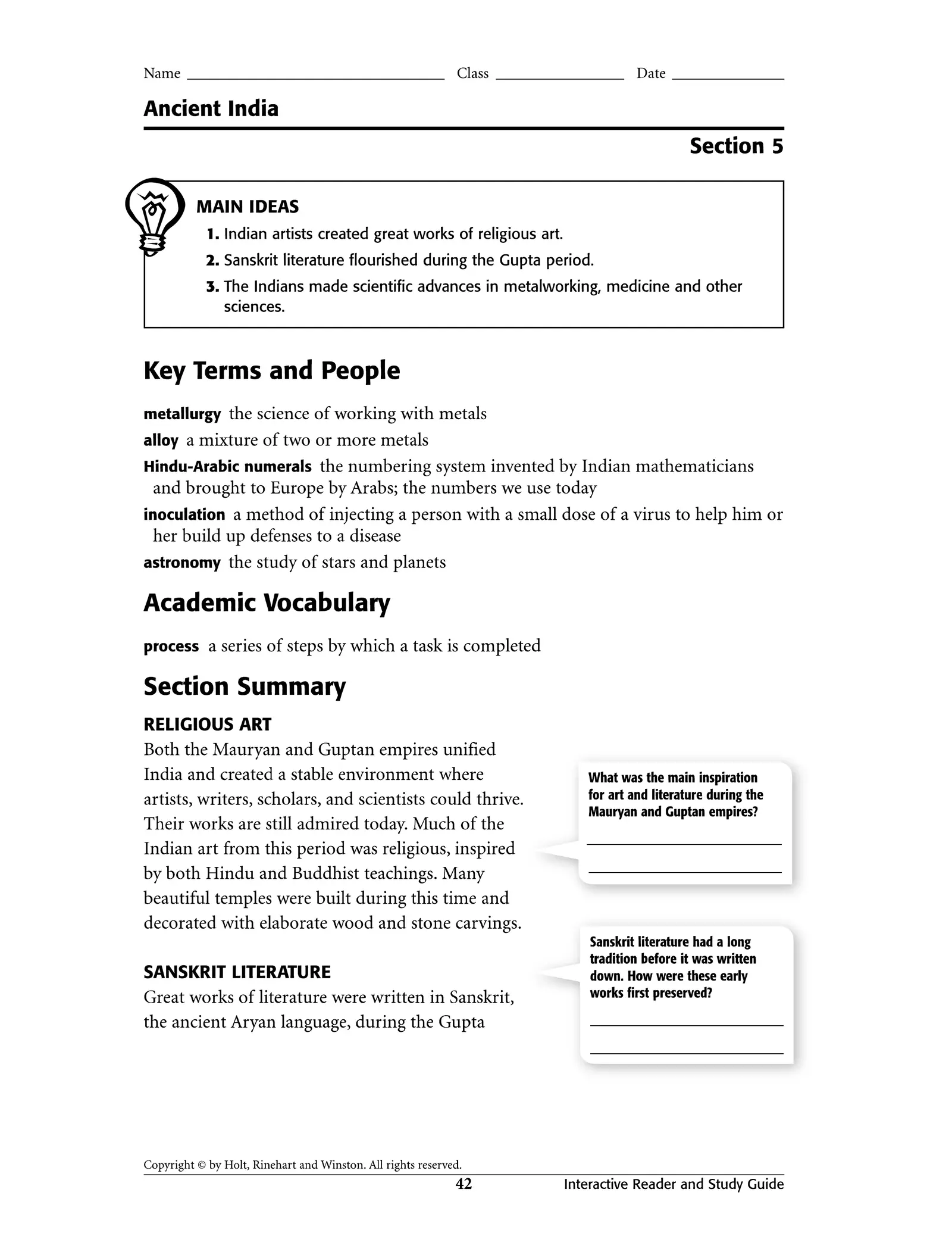 Unit 8 - Ancient Civilization Study note Interactive Worksheet – Edform