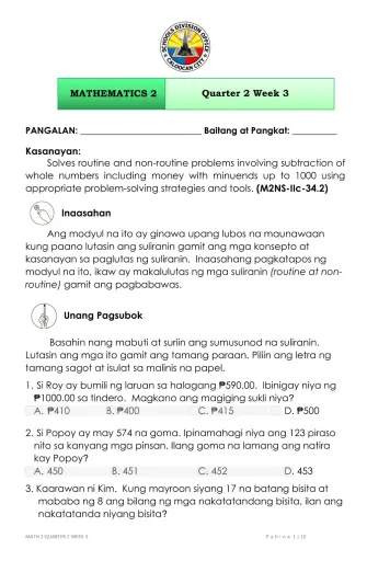 Quarter 2 Reviewer Interactive Worksheet – Edform