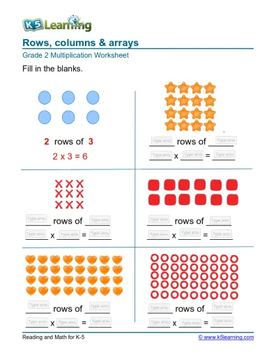 Grade 2 multiply rows columns b Interactive Worksheet – Edform