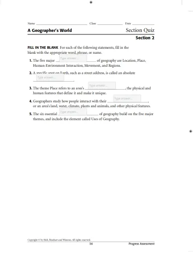 The Five Themes of Geography Interactive Worksheet – Edform