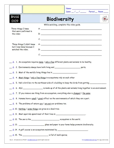 Biodiversity Interactive Worksheet – Edform