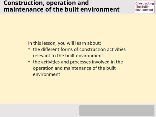 1.2.2 Construction, operation and maintenance of the built environment Interactive Worksheet ...