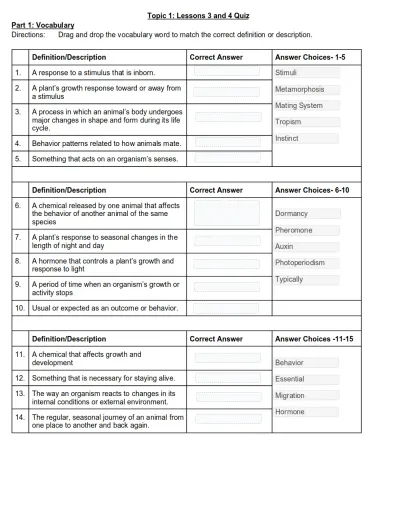 Topic 1: Lessons 3 and 4 quiz Interactive Worksheet – Edform