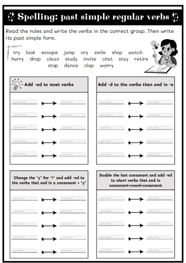 Regular Past Tense Ed Interactive Worksheet Regular Past Tense Ed