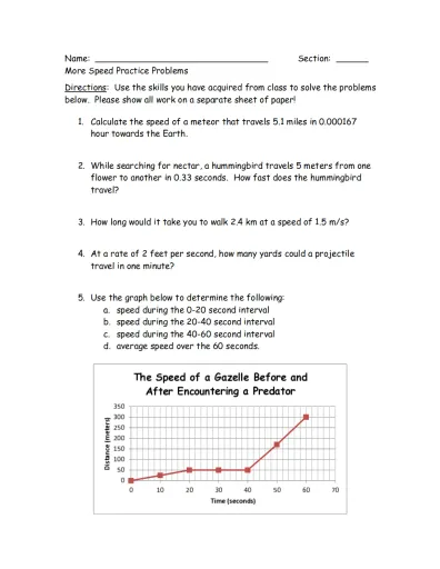 More speed practice problems student ws Interactive Worksheet – Edform