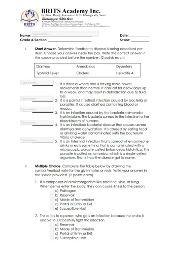 MAPEH 4 Exam Interactive Worksheet – Edform