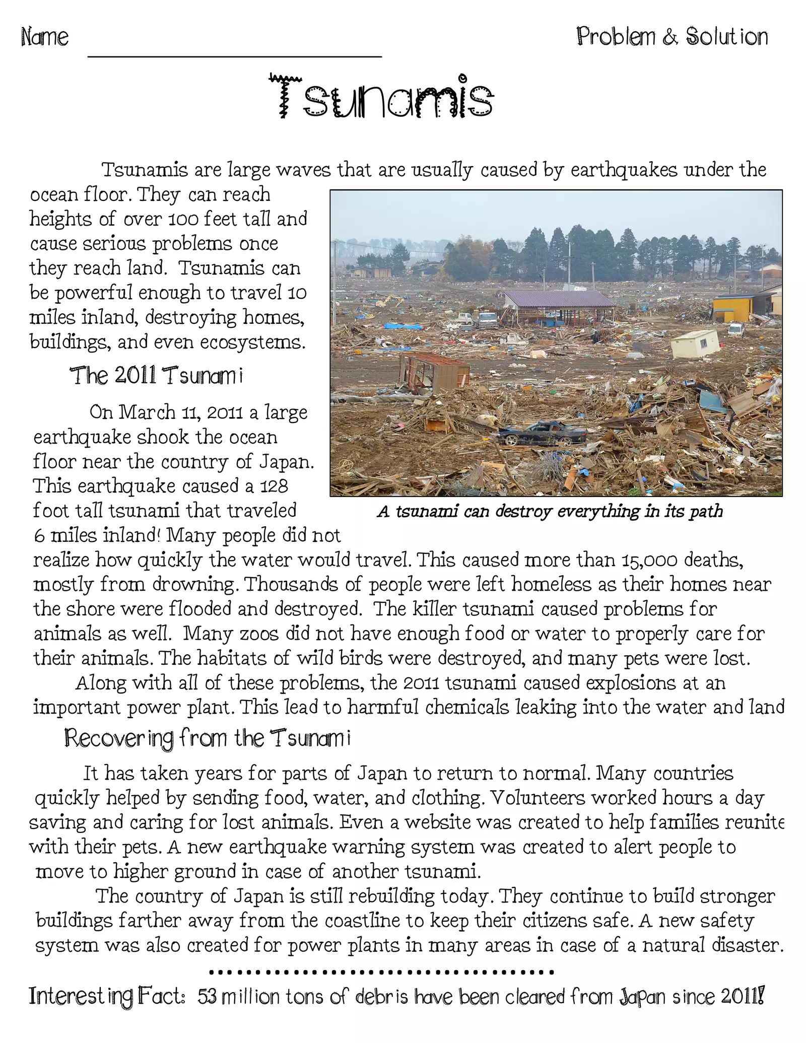 Tsunamis Worksheets Tsunamis STEM, Free PDF Download Learn Bright