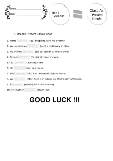 Present Simple Interactive Worksheet – Edform