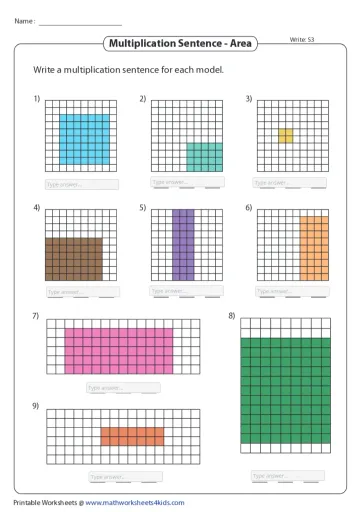 Area with Arrays 2 Interactive Worksheet – Edform