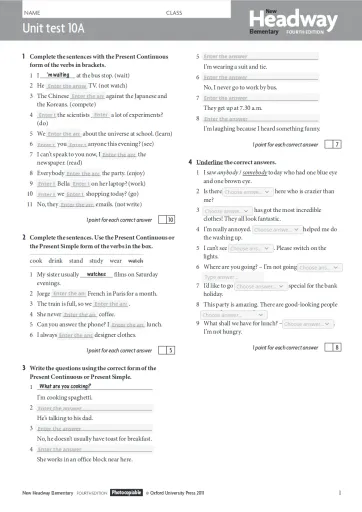 Hw elem trd unit test 10a Interactive Worksheet – Edform