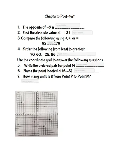 Chapter 5 Post Test Interactive Worksheet – Edform