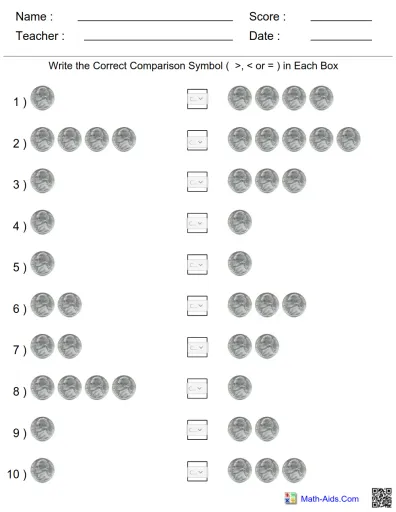 Greater us coins Interactive Worksheet – Edform