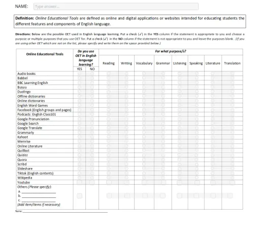 Descriptive Survey Questionnaire Interactive Worksheet – Edform