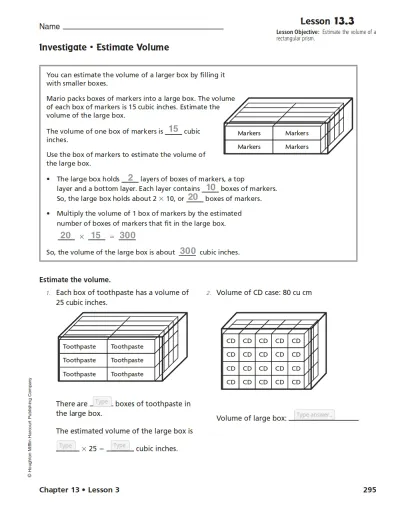 Estimate Volume Interactive Worksheet – Edform