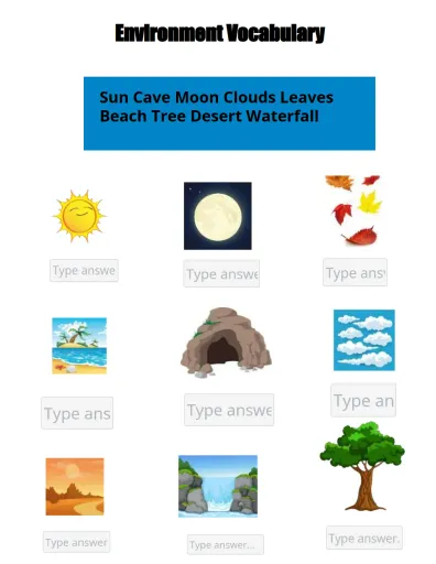 Environment Vocabulary Interactive Worksheet – Edform