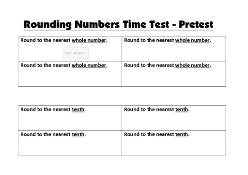 Rounding Numbers Time Test Pretest Interactive Worksheet – Edform