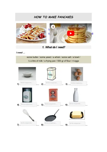 How to make pancakes Interactive Worksheet – Edform