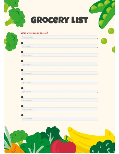 GROCERY LIST Interactive Worksheet – Edform