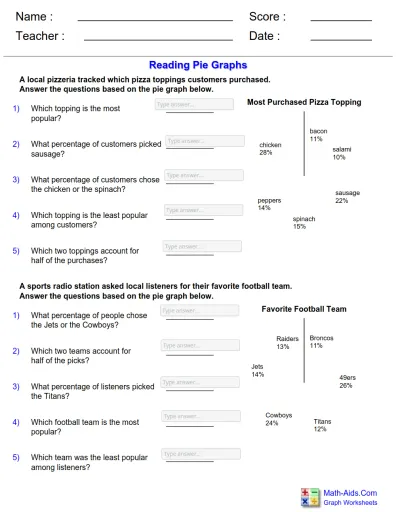 Pie Graph 5 Interactive Worksheet – Edform