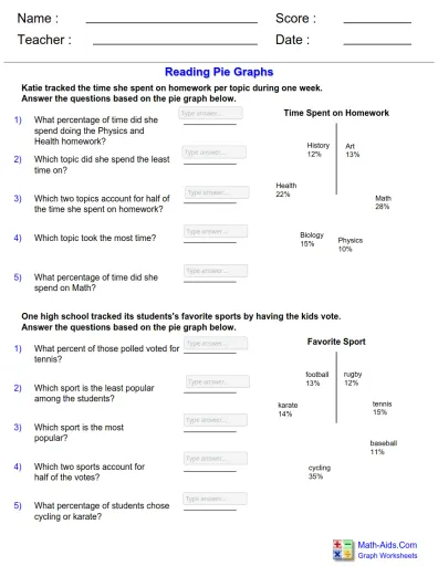Pie Chart Interactive Worksheet – Edform