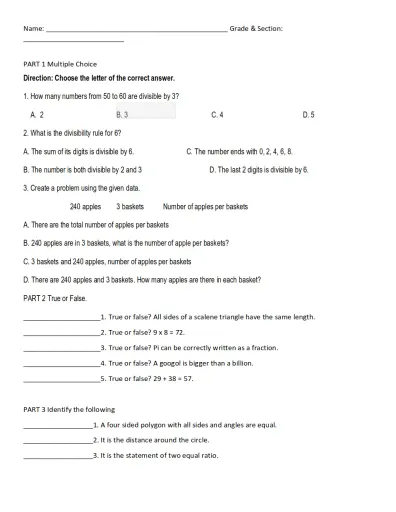 EDFORM sample test Interactive Worksheet – Edform