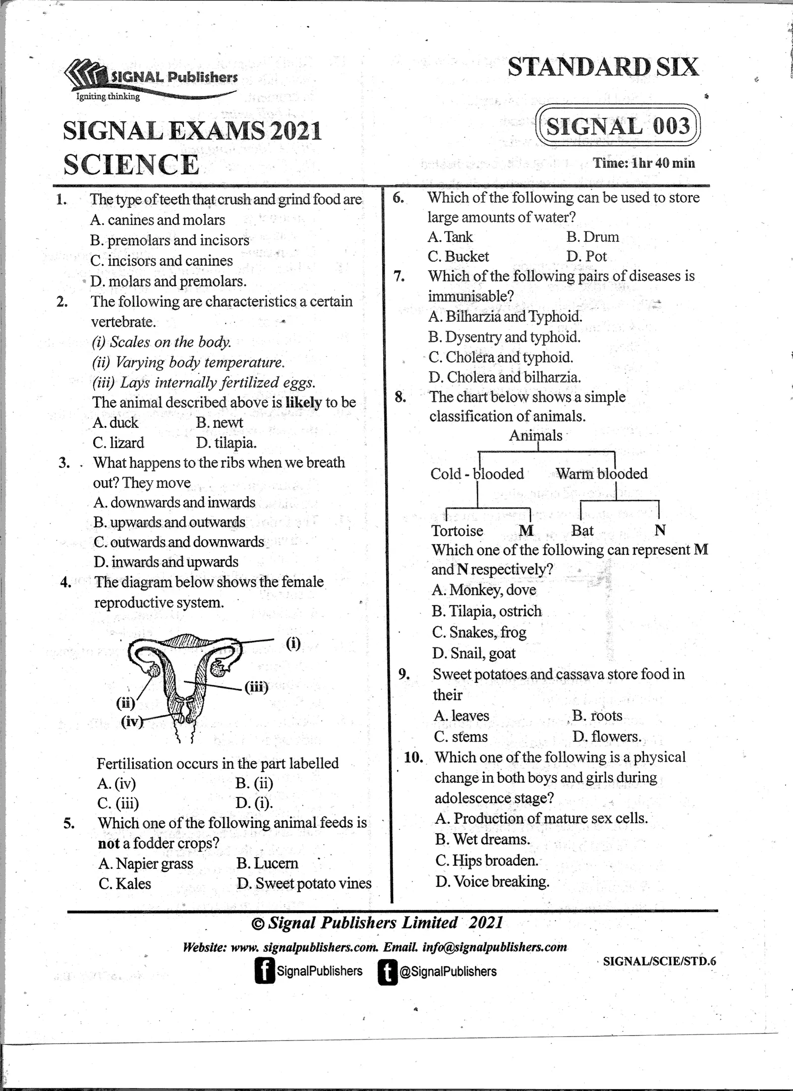 SCIENCE SIX Interactive Worksheet – Edform