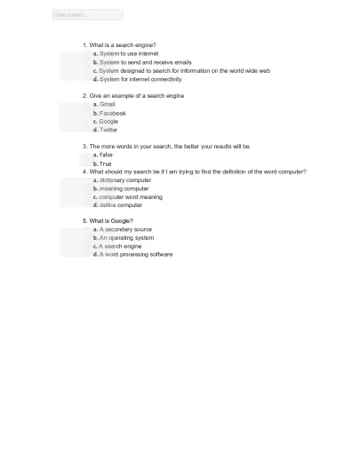 SEARCH ENGINES Interactive Worksheet – Edform