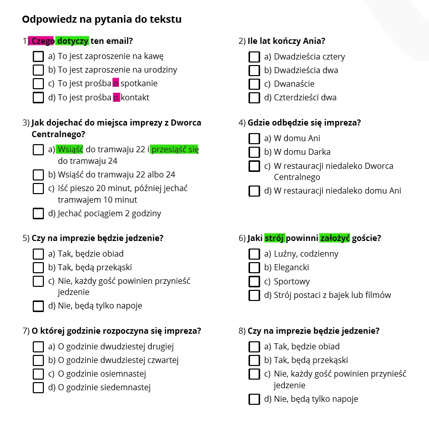 L19 Email z zaproszeniem (nagranie, ćwiczenie i tekst) Interactive ...