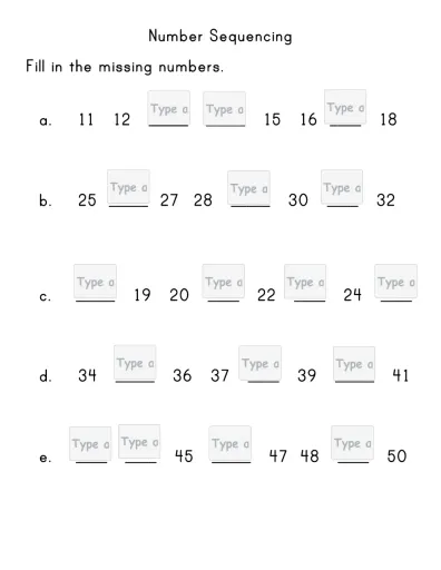 Number Sequencing Interactive Worksheet – Edform