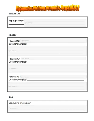Persuasive writing graphic organizer Interactive Worksheet – Edform