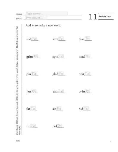 Skills Unit 2 Lesson 1 Activity Page Interactive Worksheet – Edform