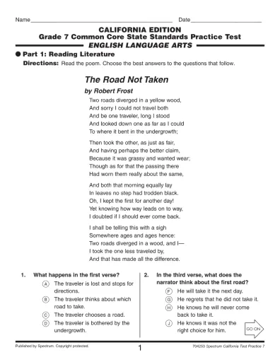 Level Gr7 Midterm LA Test Interactive Worksheet – Edform