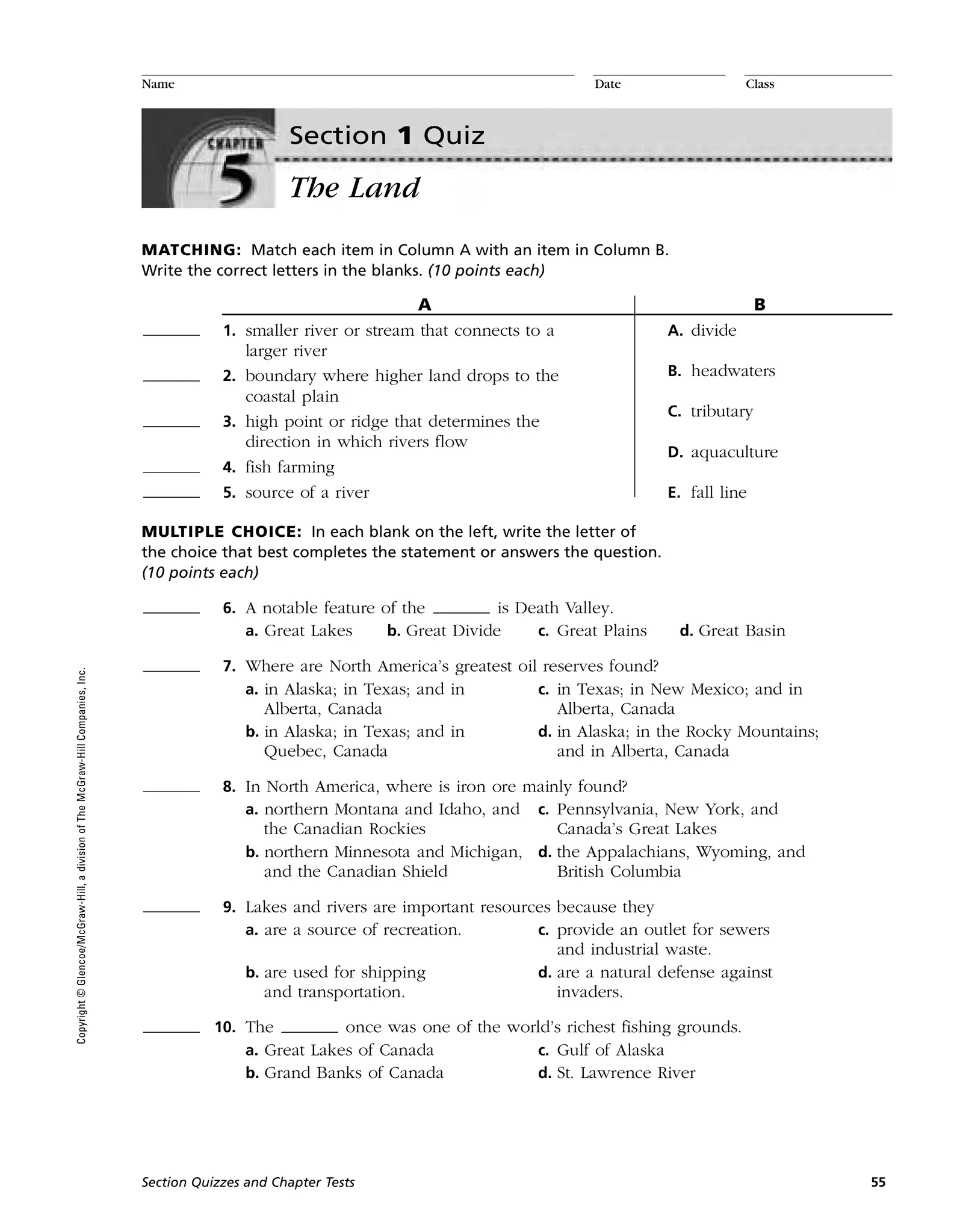 Grade 3 Mapping Worksheets Canada
