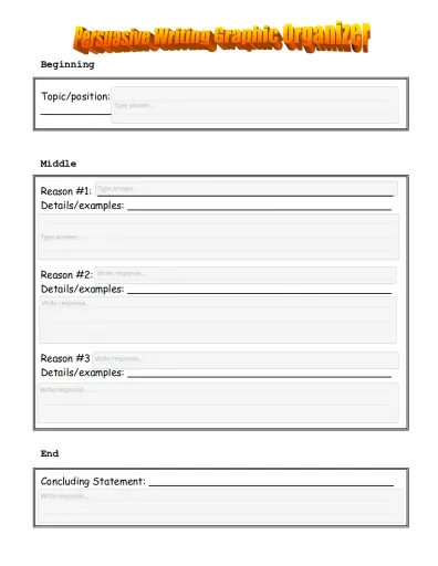 Persuasive writing graphic organizer Interactive Worksheet – Edform