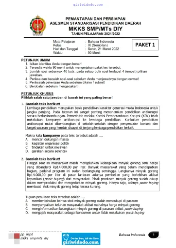 011 BAHASA INDONESIA 1 Interactive Worksheet – Edform