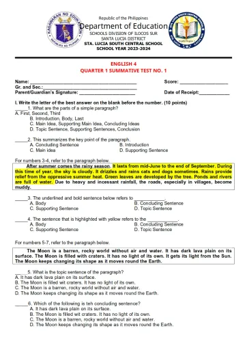 Q1 ST 1 Interactive Worksheet – Edform