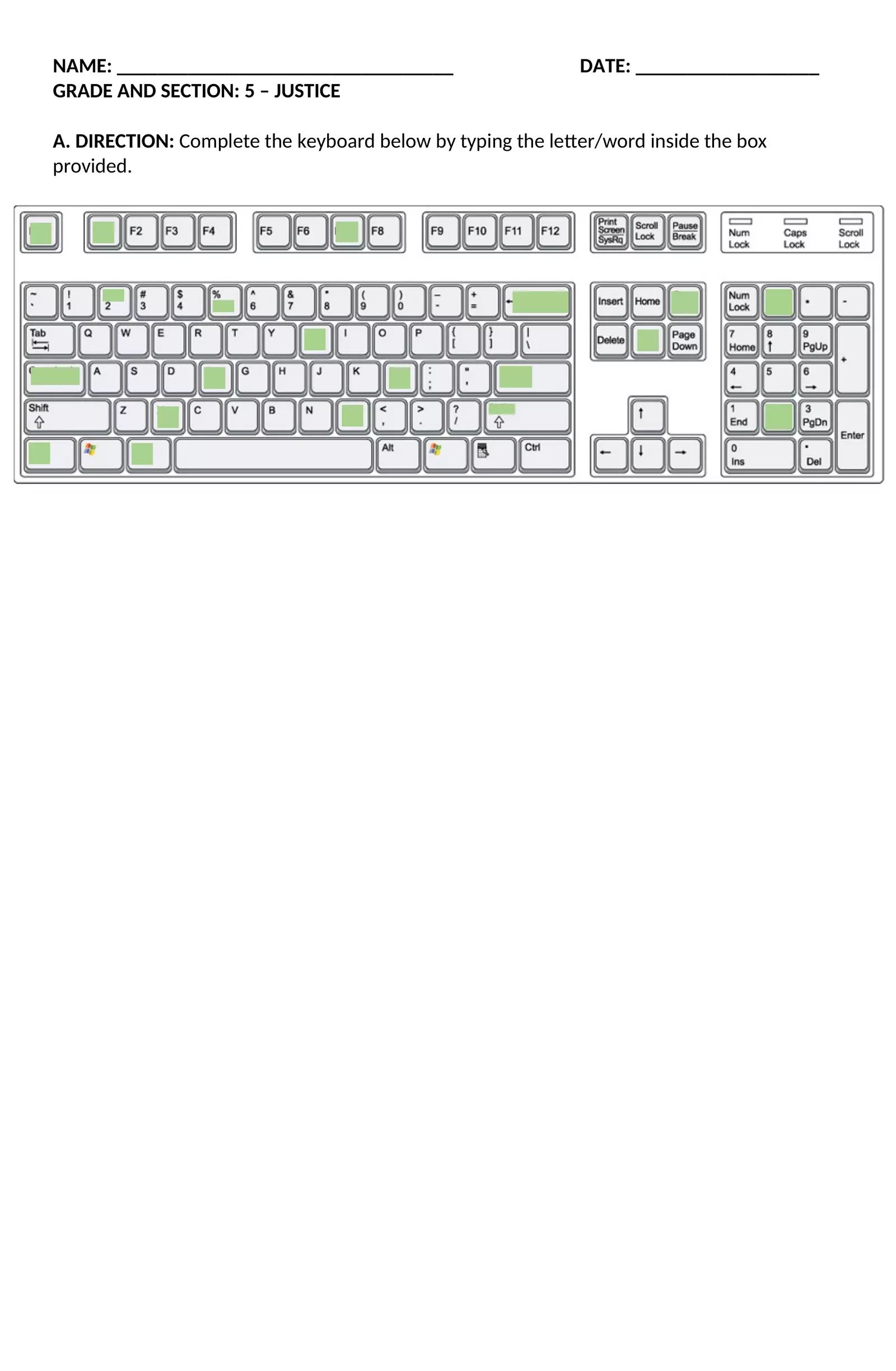 Typing Keyboard Worksheet Keyboard Finger Chart Photos, Images And