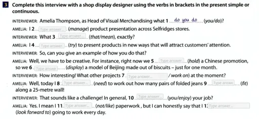 Pr. simple, Pr. Continuous (business) Interactive Worksheet – Edform