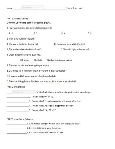 Edform Sample Test Interactive Worksheet Edform 3573