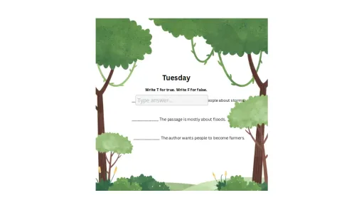 Tuesday 20 Interactive Worksheet – Edform