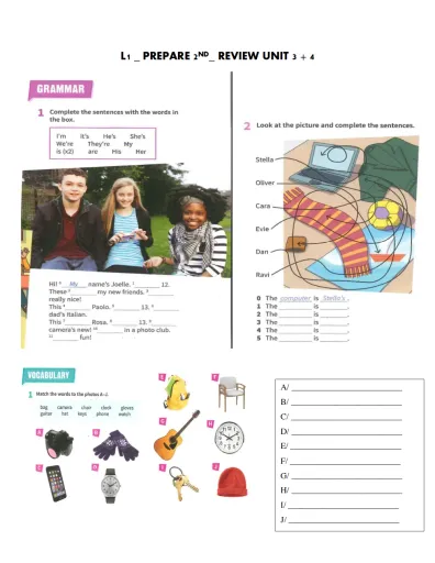 L1 REVIEW UNIT 3 + 4 Interactive Worksheet – Edform