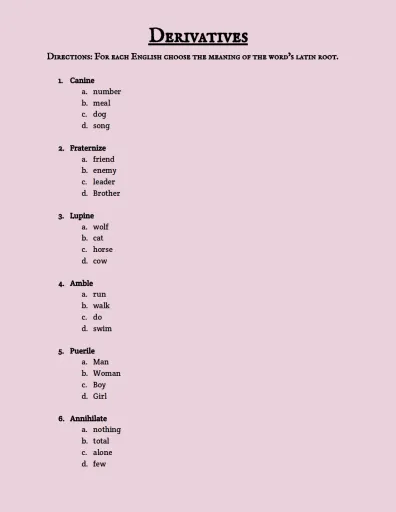 Latin I Trimester 1 Final Exam Interactive Worksheet – Edform