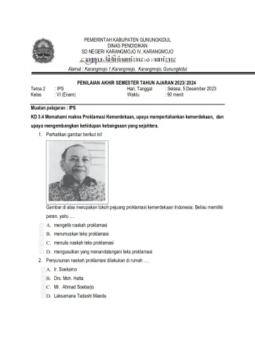 ujian sekolah SBdP 2023 Interactive Worksheet – Edform
